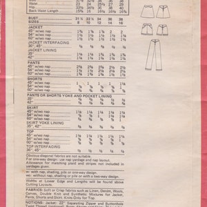Butterick 6579 Vintage Sewing Pattern Skirt Trousers Pants Shorts ...