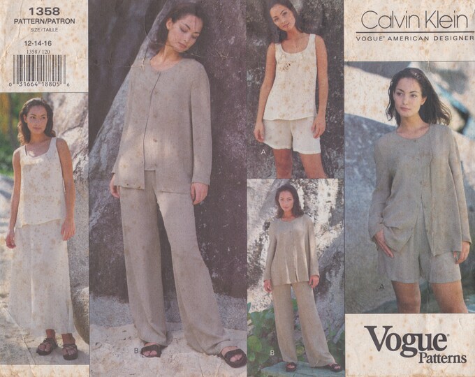 Vogue 1358 Vintage Designer Sewing Pattern by Calvin Klein Pants ...