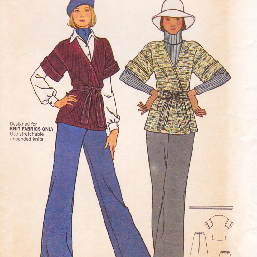 Butterick 3320 Vintage Sewing Pattern Trousers Pants Jacket Top Size 14 ...