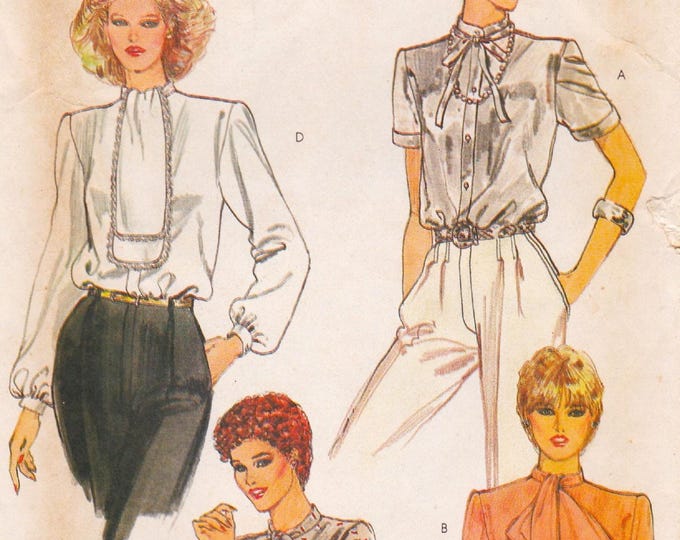Mccalls 5751 Vintage 1960s Sewing Pattern Blouse Shirt Top Size 16 Bust ...