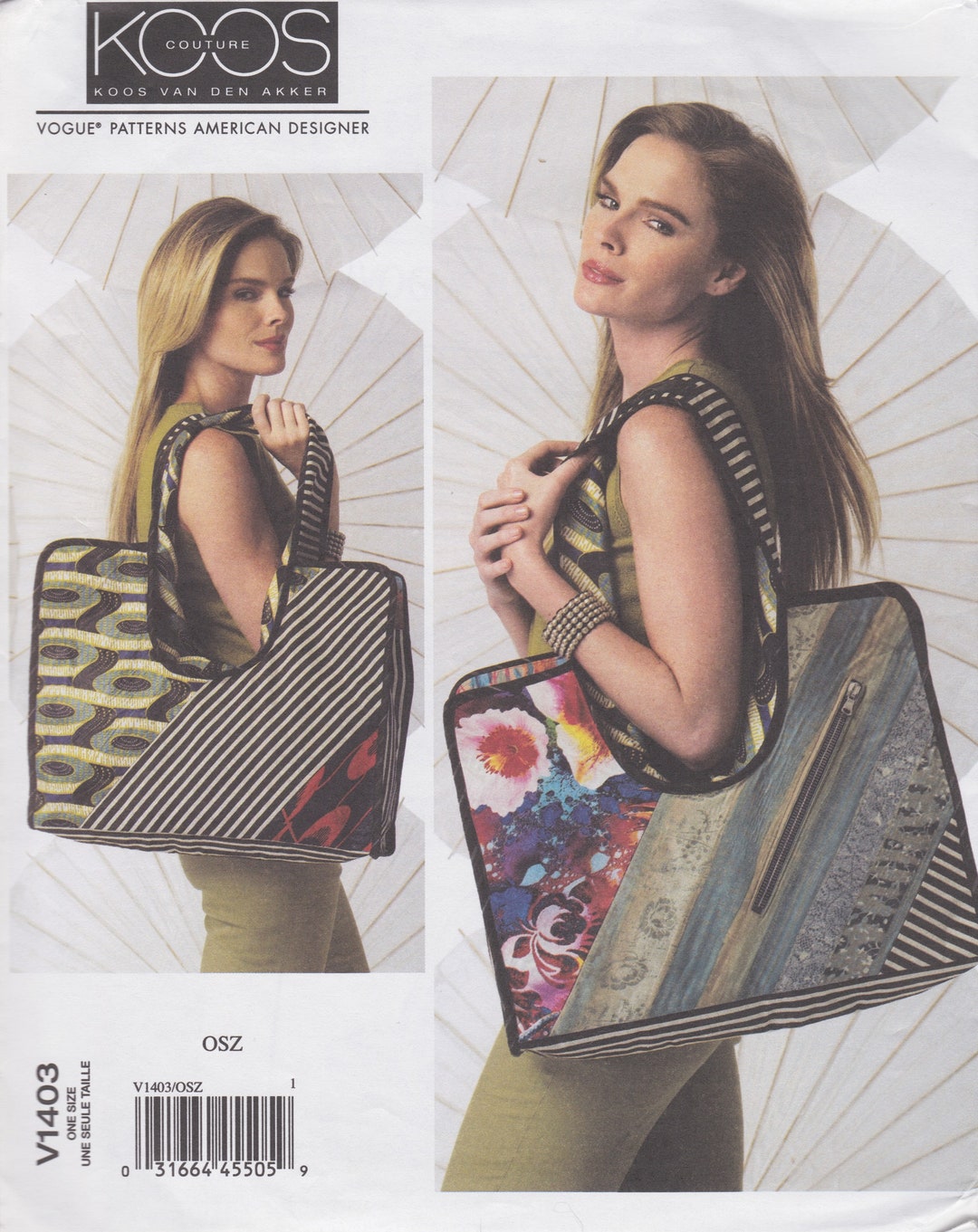 Vogue 1403 Designer Sewing Pattern by Koos Van Den Akker Handbag Purse ...
