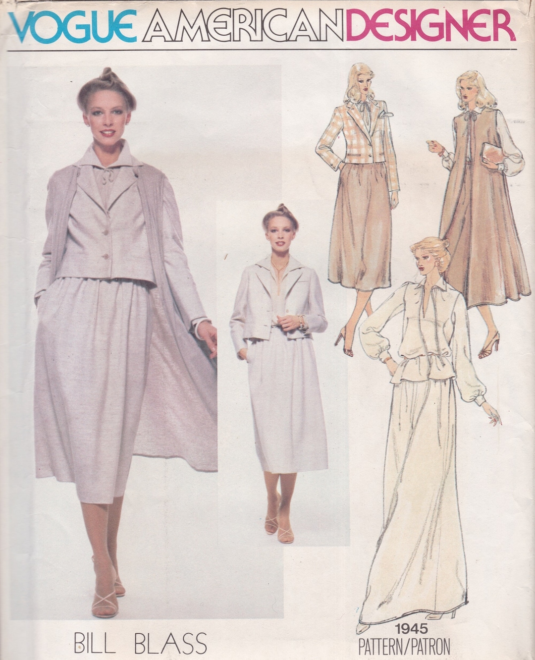 Vogue 1945 Vintage Designer Sewing Pattern by Bill Blass Coat Jacket ...