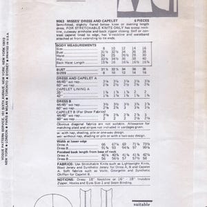 Very Easy Vogue 9063 Vintage 1970s Sewing Pattern Dress Gown Cape Size ...