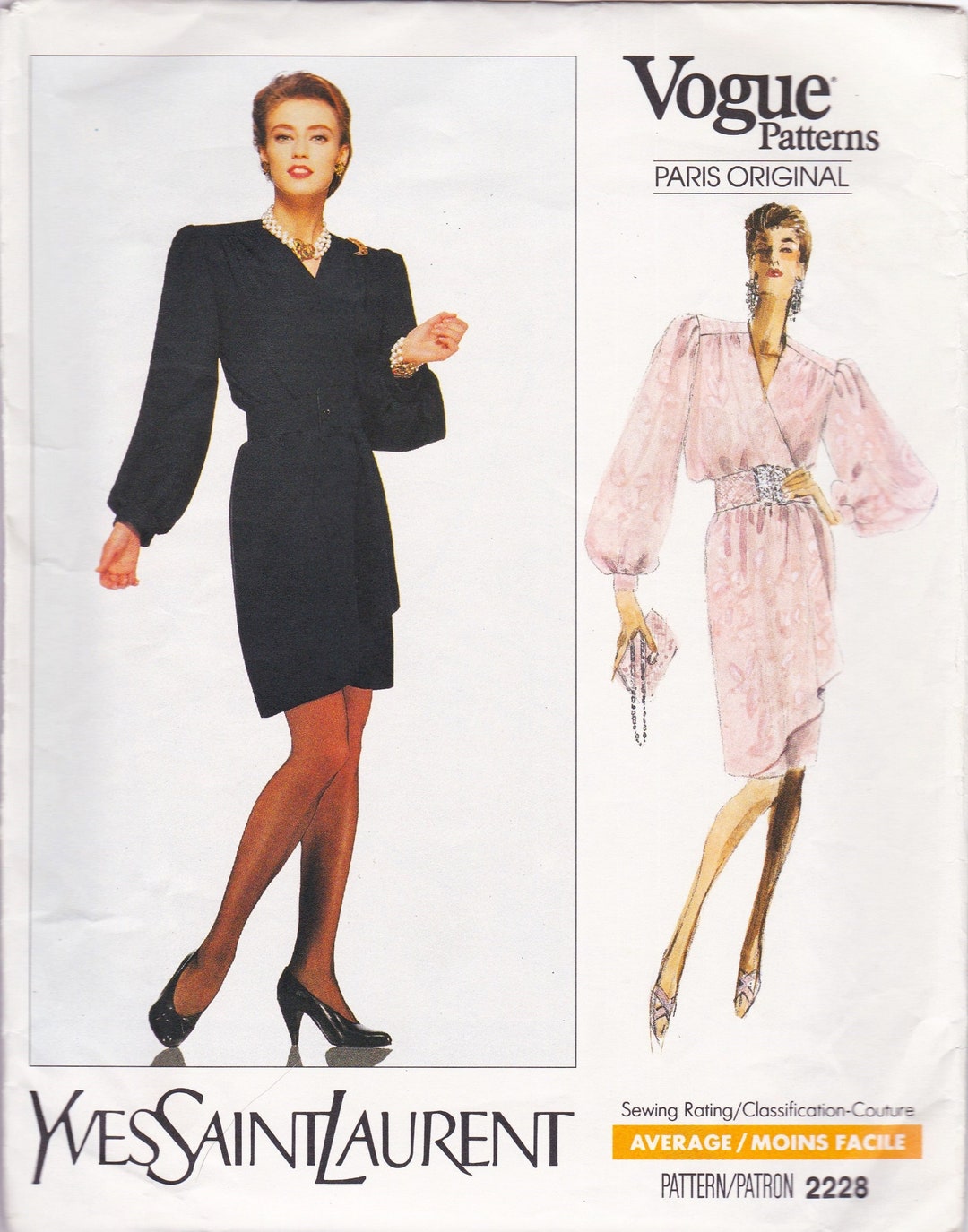 Vogue Paris Original 2228 Vintage Designer Sewing Pattern by Yves Saint ...