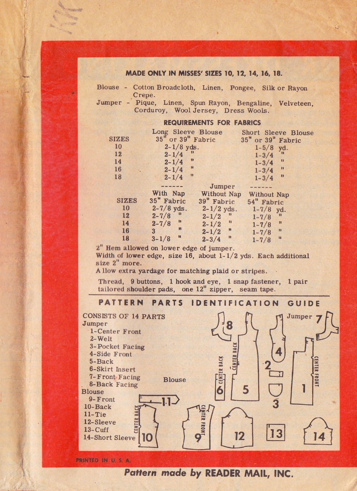 Prominent Designer A746 Vintage 1950s Sewing Pattern by Isabel Dobson ...