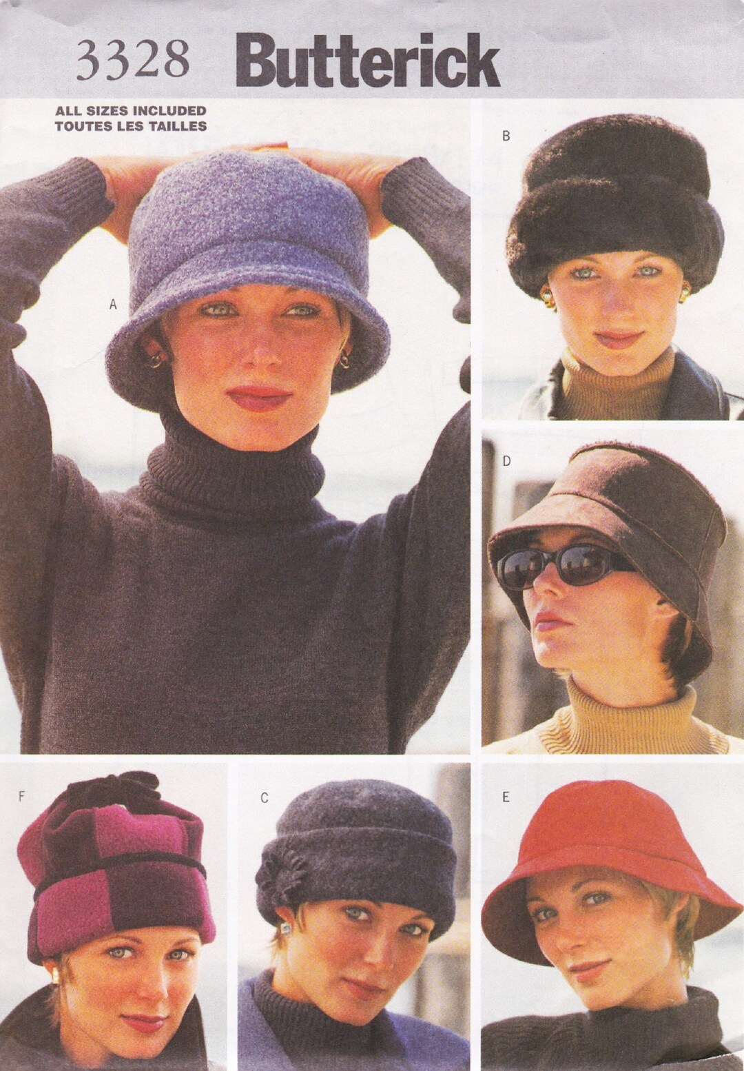Butterick 3328 Vintage Sewing Pattern Hat Cap Millinery Unused - Etsy