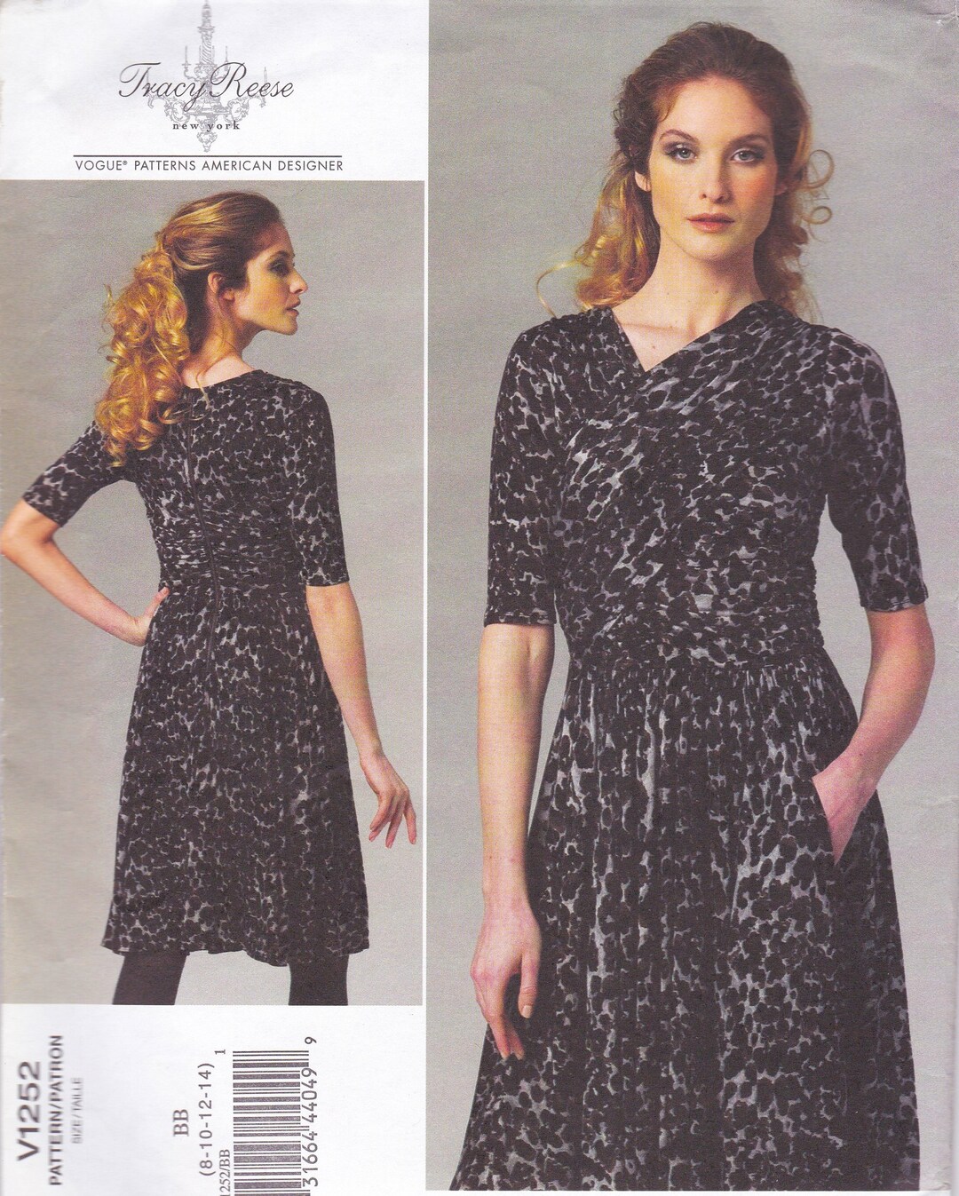 Vogue 1252 Designer Sewing Pattern by Tracy Reese Dress Sizes 8 10 12 ...