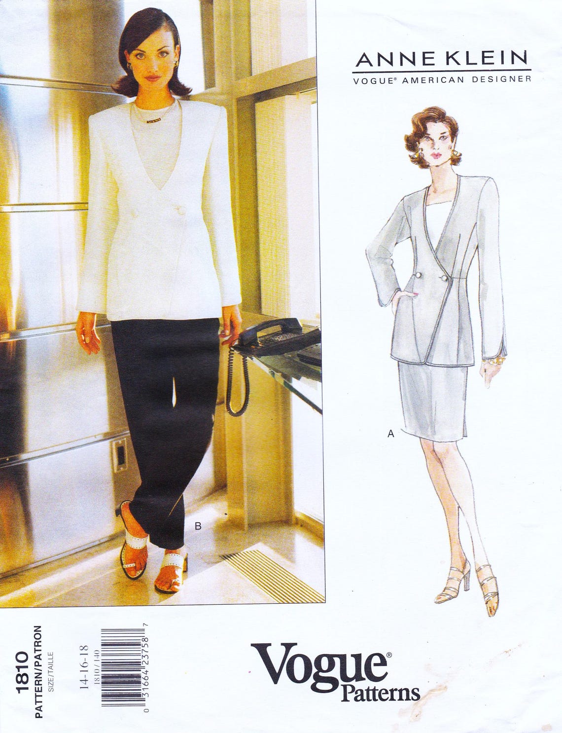 Vogue 1810 Vintage Designer Sewing Pattern by Anne Klein Trousers Pants ...