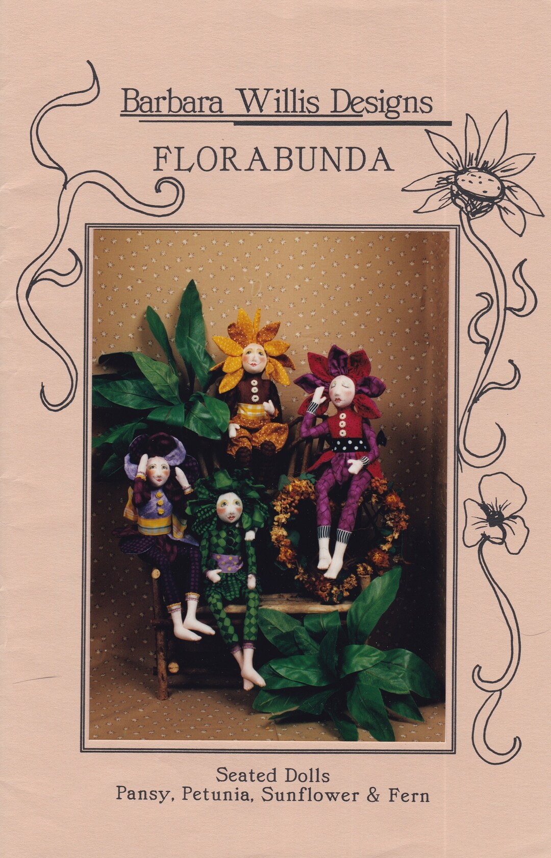 Dollmaking Sewing Pattern by Barbara Willis Designs Floribunda Seated ...