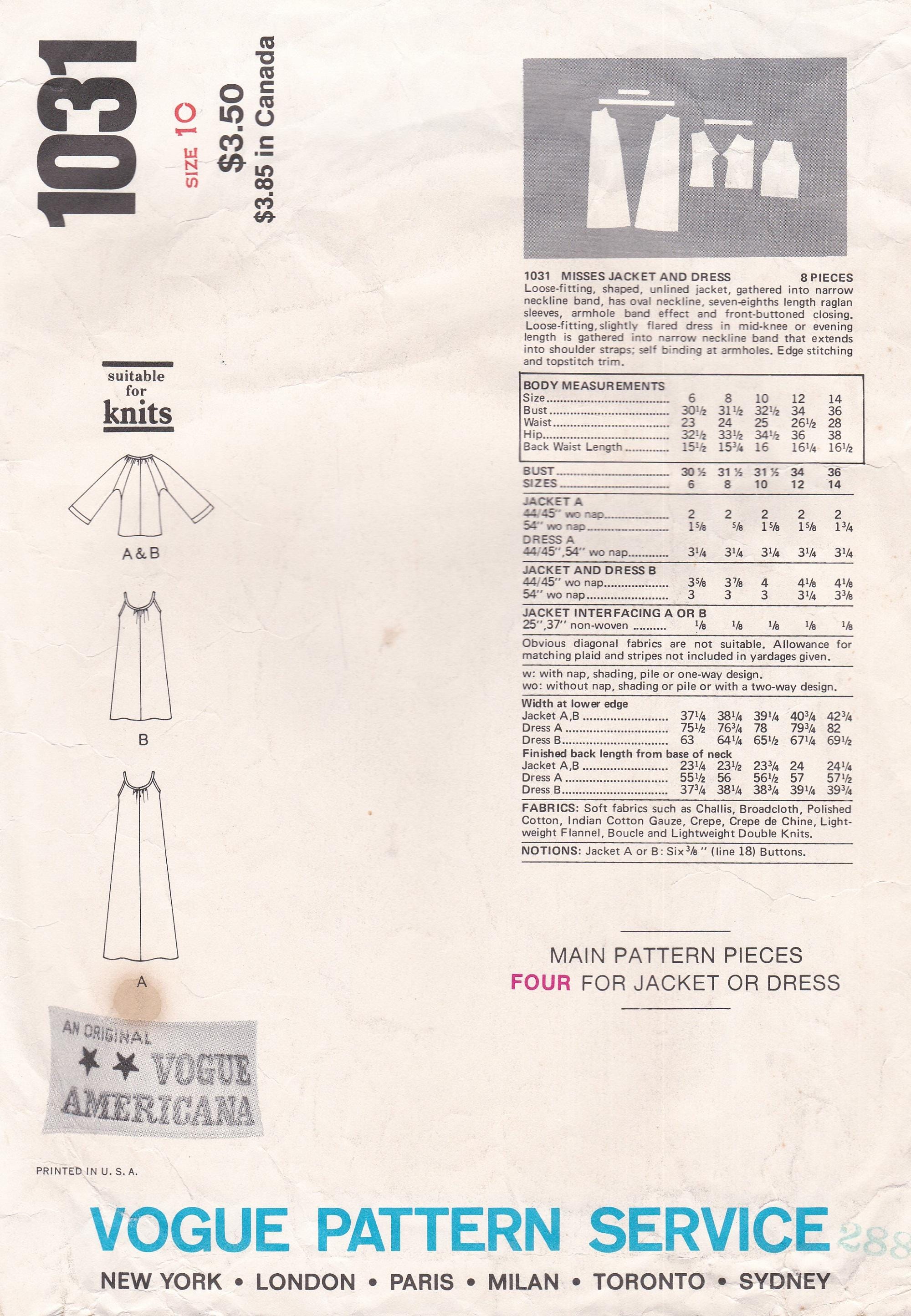 Very Easy Vogue 1031 Vintage Designer Sewing Pattern by Carol Horn ...