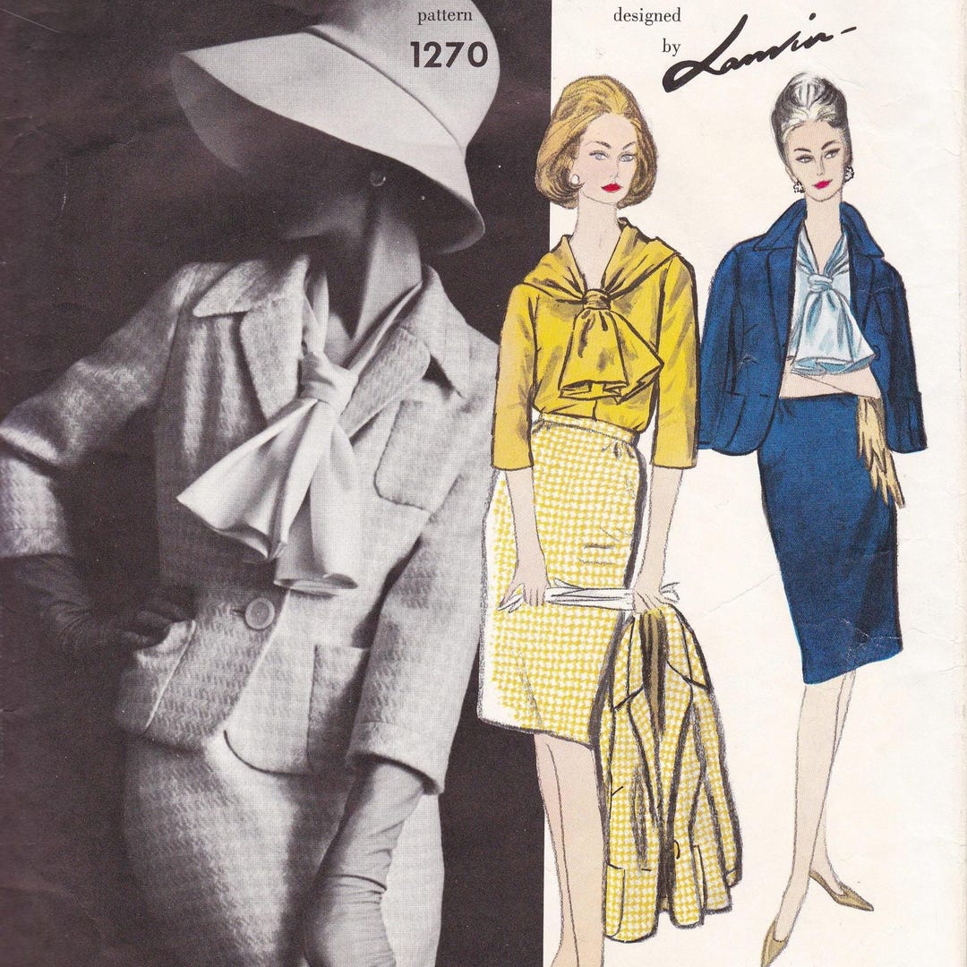 Vogue 1270 Vintage Lanvin Sewing Pattern, Skirt, Jacket & Blouse, Size ...