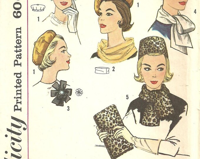 Simplicity 4178 / Vintage Fashion Accessories Sewing Pattern / Hat Cap ...