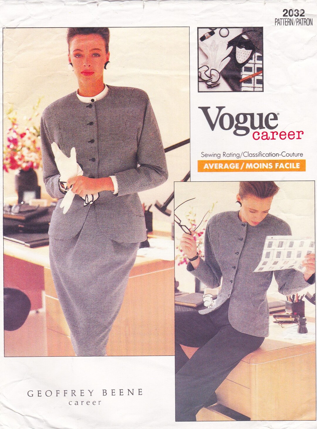 Vogue 2032 Vintage Designer Sewing Pattern by Geoffrey Beene Skirt ...