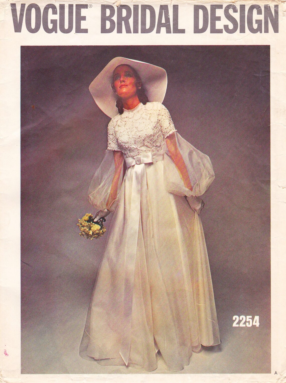 Vintage Special Design Sewing Pattern Vogue 2254 Wedding Dress Bridal ...
