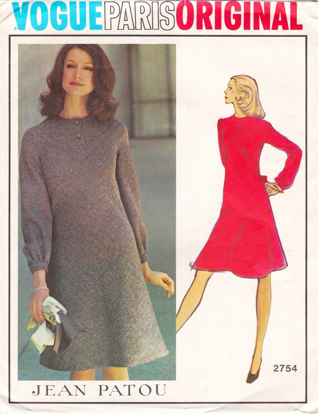 Vogue Paris Original 2754 Vintage Designer Sewing Pattern by Jean Patou ...