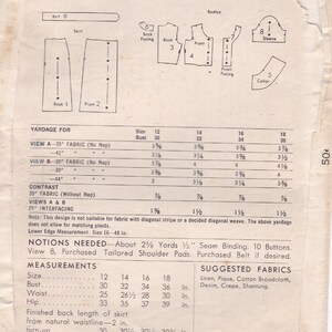 Butterick 6876 Vintage 1950s Sewing Pattern Dress Size 14 Bust 32 - Etsy