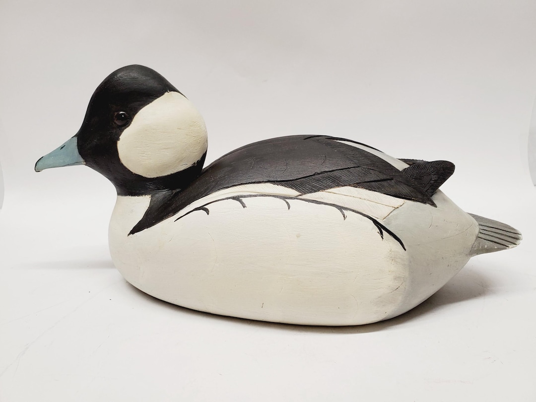 Signed by Artist Bufflehead Duck Decoy Hand Carved Wood 12/88 - Etsy