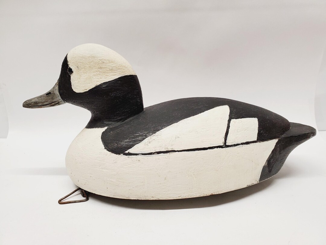 Black and White Bufflehead Duck Decoy Hand Carved Wood Signed LF - Etsy