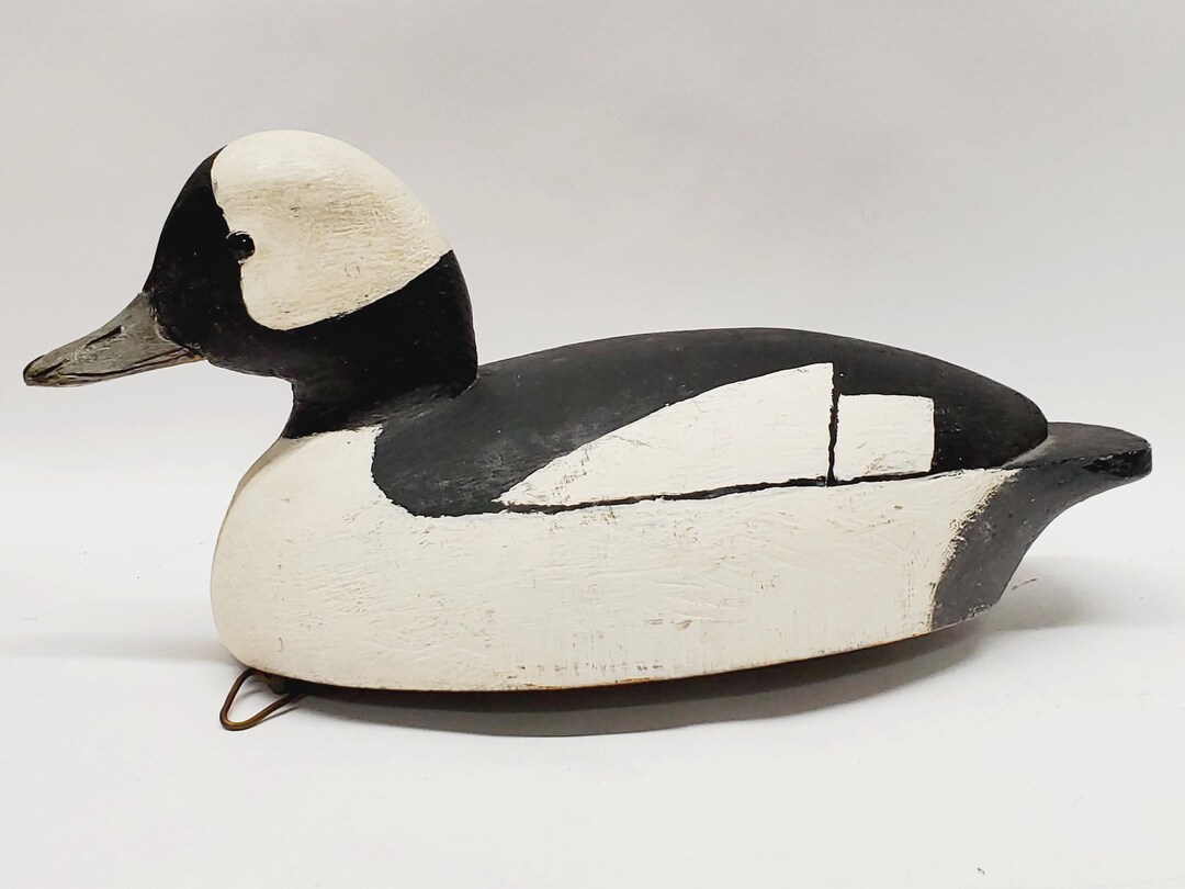 Black and White Bufflehead Duck Decoy Hand Carved Wood Signed LF - Etsy