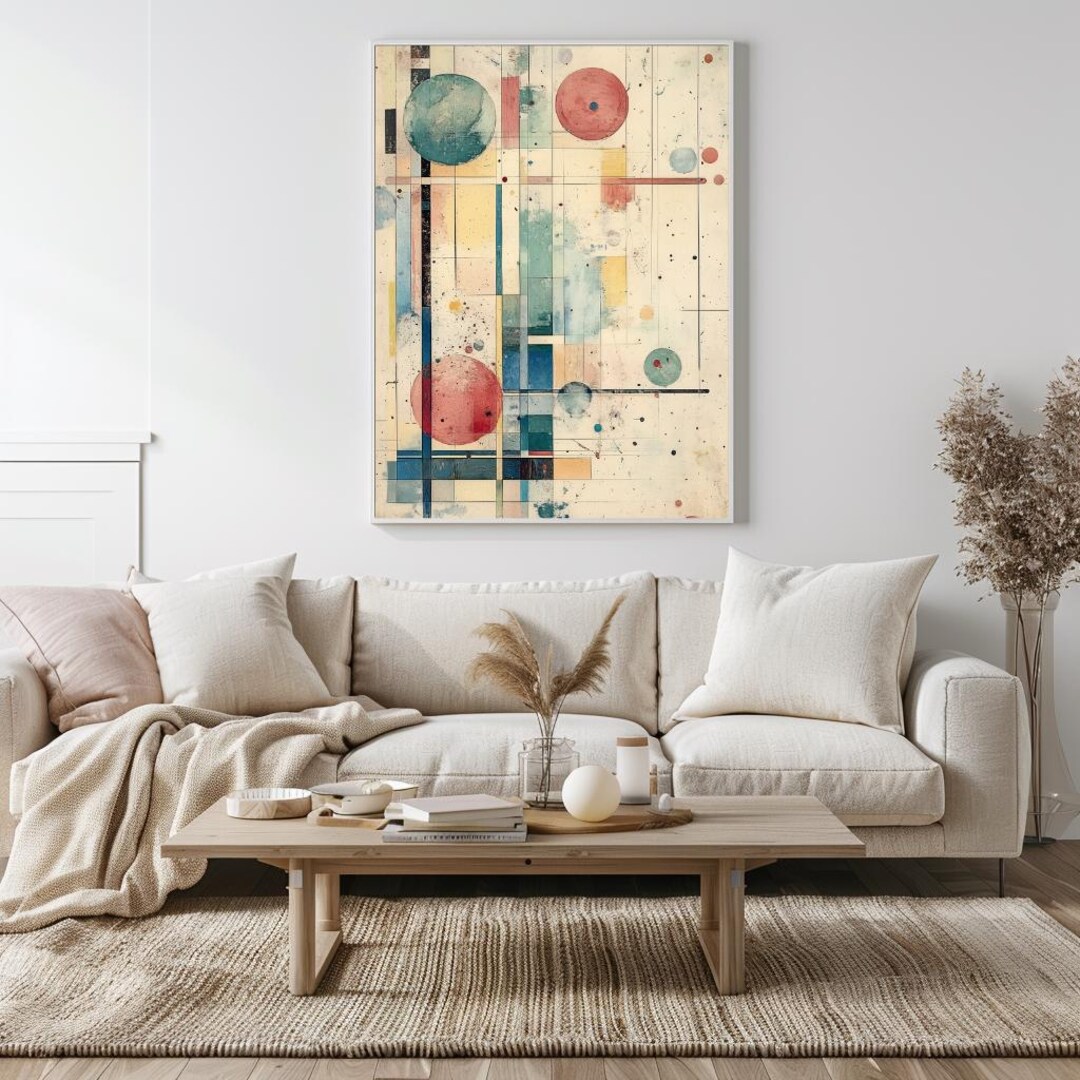 Grid Line Abstract Print - Etsy