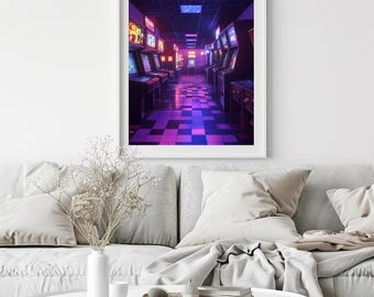 3 Retro Arcade Vibrant Concept Art Backdrop iPad Wallpaper, Background ...