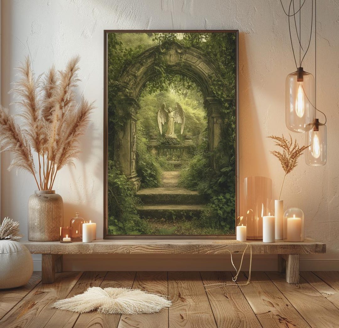 Exquisite Angel Statue Print - Etsy