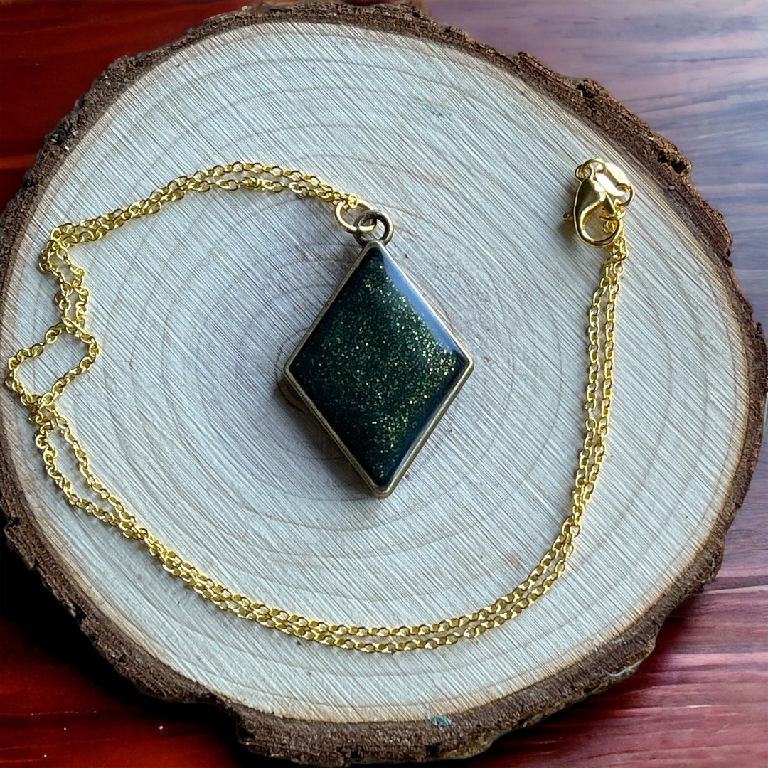 Diamond Shape Necklace for Her Birthday Gift Bronze Pendant - Etsy