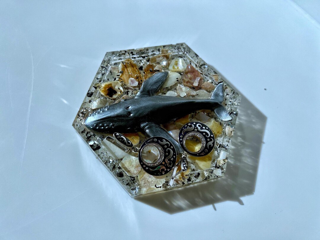 3D Shark Resin Jewelry Dish – Handmade Ocean Trinket Tray, Beach Lover ...