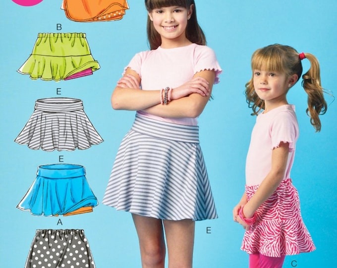 Little Girls' Skort Pattern, Girls' Pull-on Skort Pattern, Girls Skirt ...
