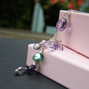 Purple Amethyst Mystic Topaz Sterling Silver Pendant Necklace, Long ...
