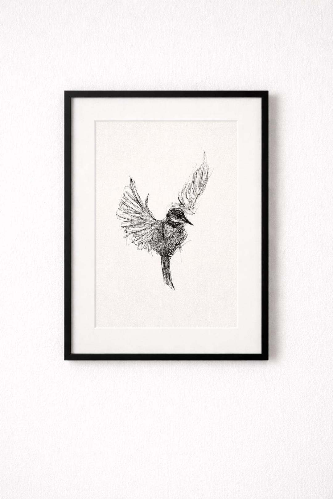 Original Hummingbird Pen and Ink Drawing - A4 Framed Artwork - Etsy