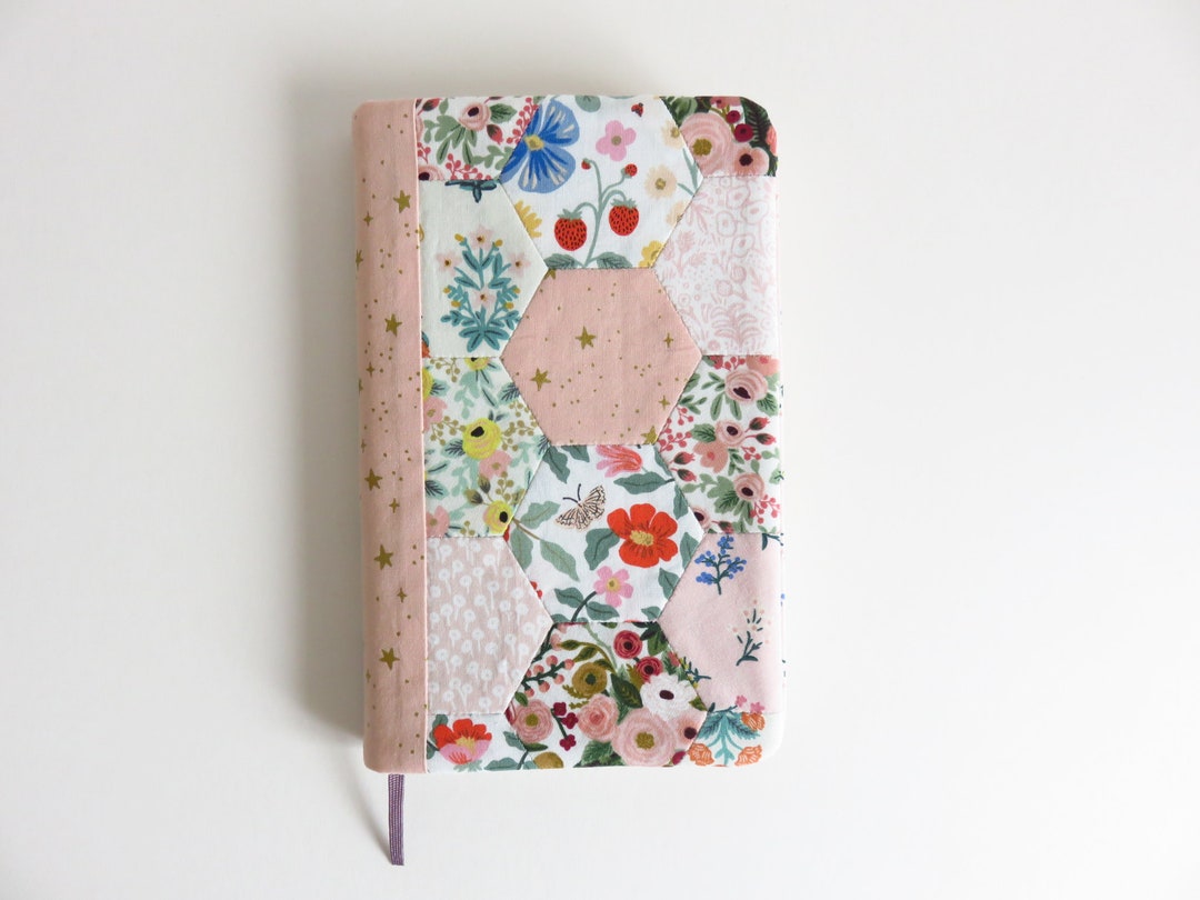 Notebook Cover Rifle Paper Co. Hexie Epp, Patchwork Fabric Cover ...