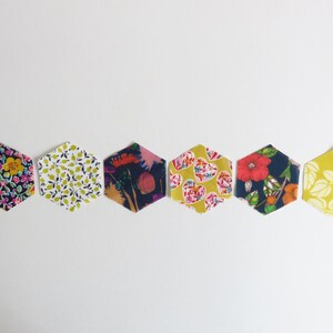 EPP Kit 07 Liberty Lawn 1 Inch English Paper Piecing 48 Hexagon Fabric and Paper Collection ...