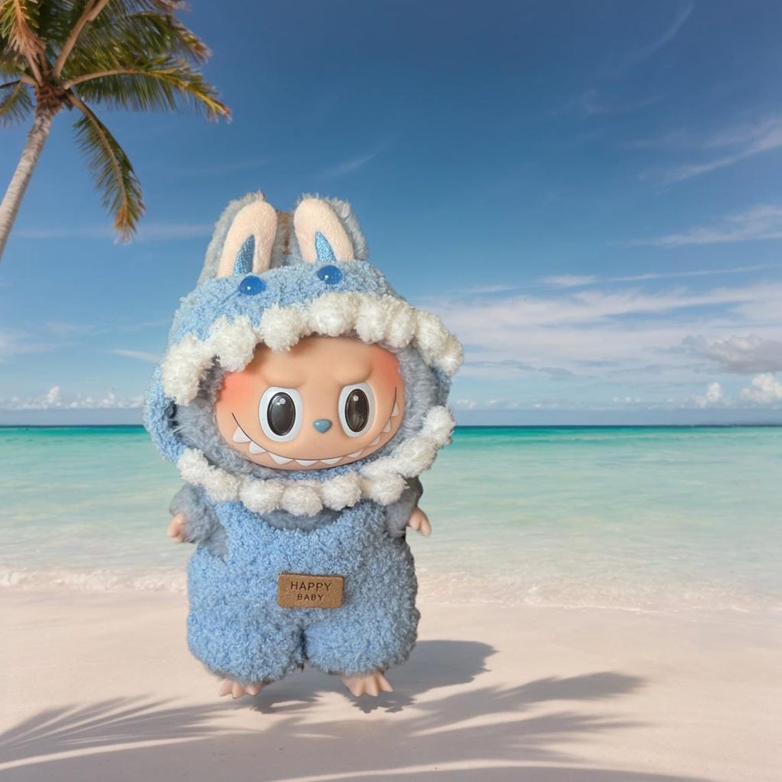 Labubu Adorable Plush Blue Shark Doll Outfit - Etsy