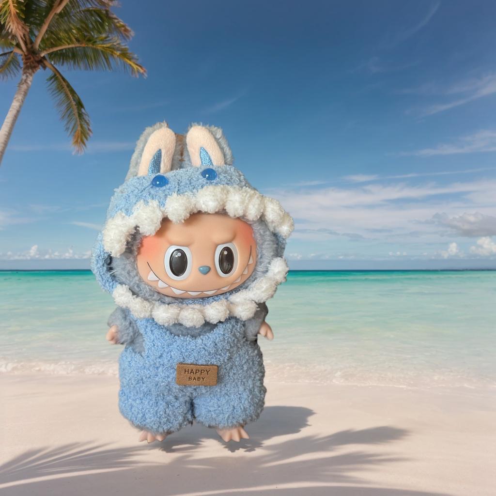 Labubu Adorable Plush Blue Shark Doll Outfit - Etsy