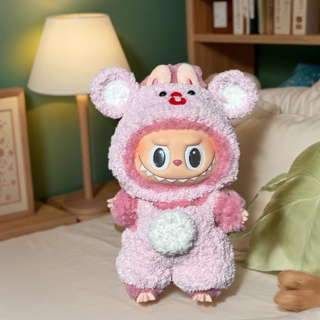 Made to Order Labubu Adorable Plush Soft Pink Bunny Outfit - Etsy