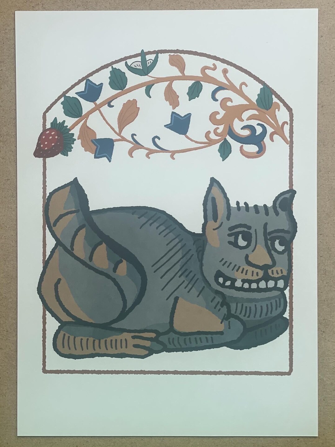 Medieval Cat A4 Print | Grinning Feline Middle Ages History Feline ...
