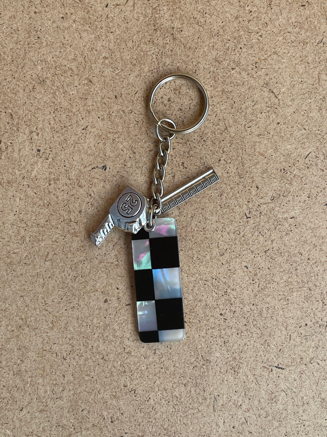 Archaeology Photo Scales & Measuring Tape Keyring Silver Charms Acetate ...