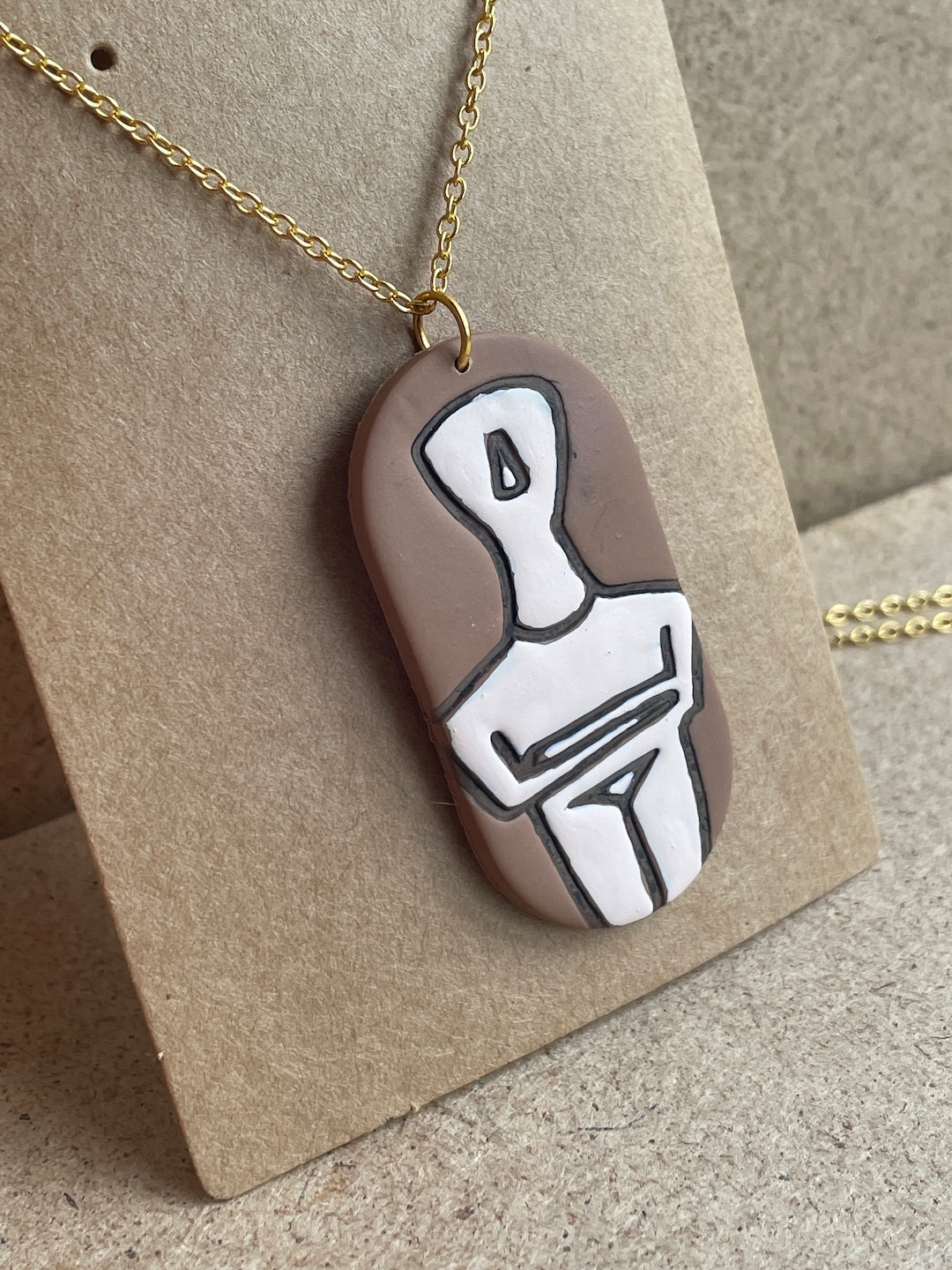 Cycladic Figurine Necklace | Archaeology Anthropology Bastis Master ...