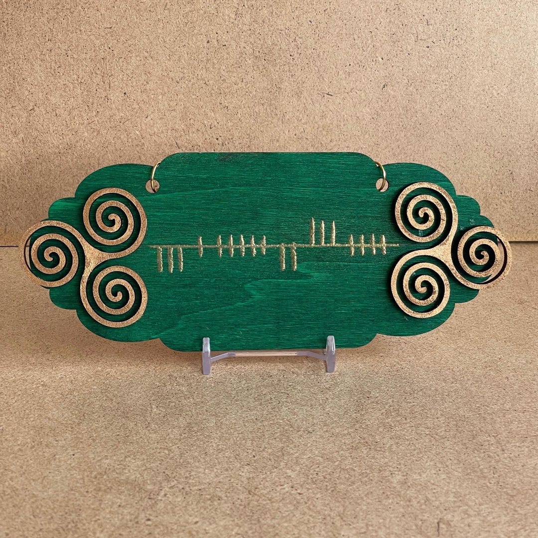 Irish Welcome Sign Fáilte Spiral Ogham Gaeilge Gaelic Triskele ...