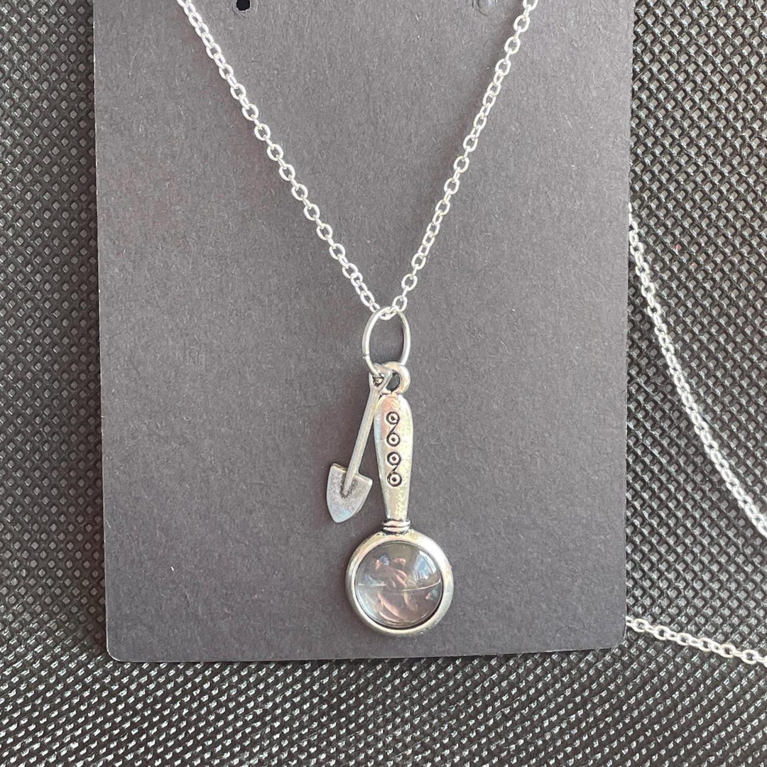 Archaeology Trowel & Magnifying Glass Necklace | Charms Geology ...