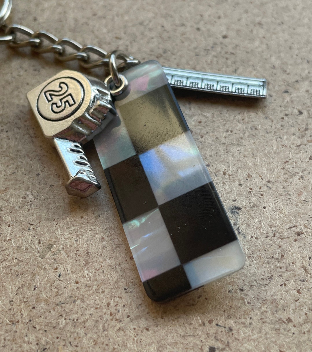 Archaeology Photo Scales & Measuring Tape Keyring Silver Charms Acetate ...