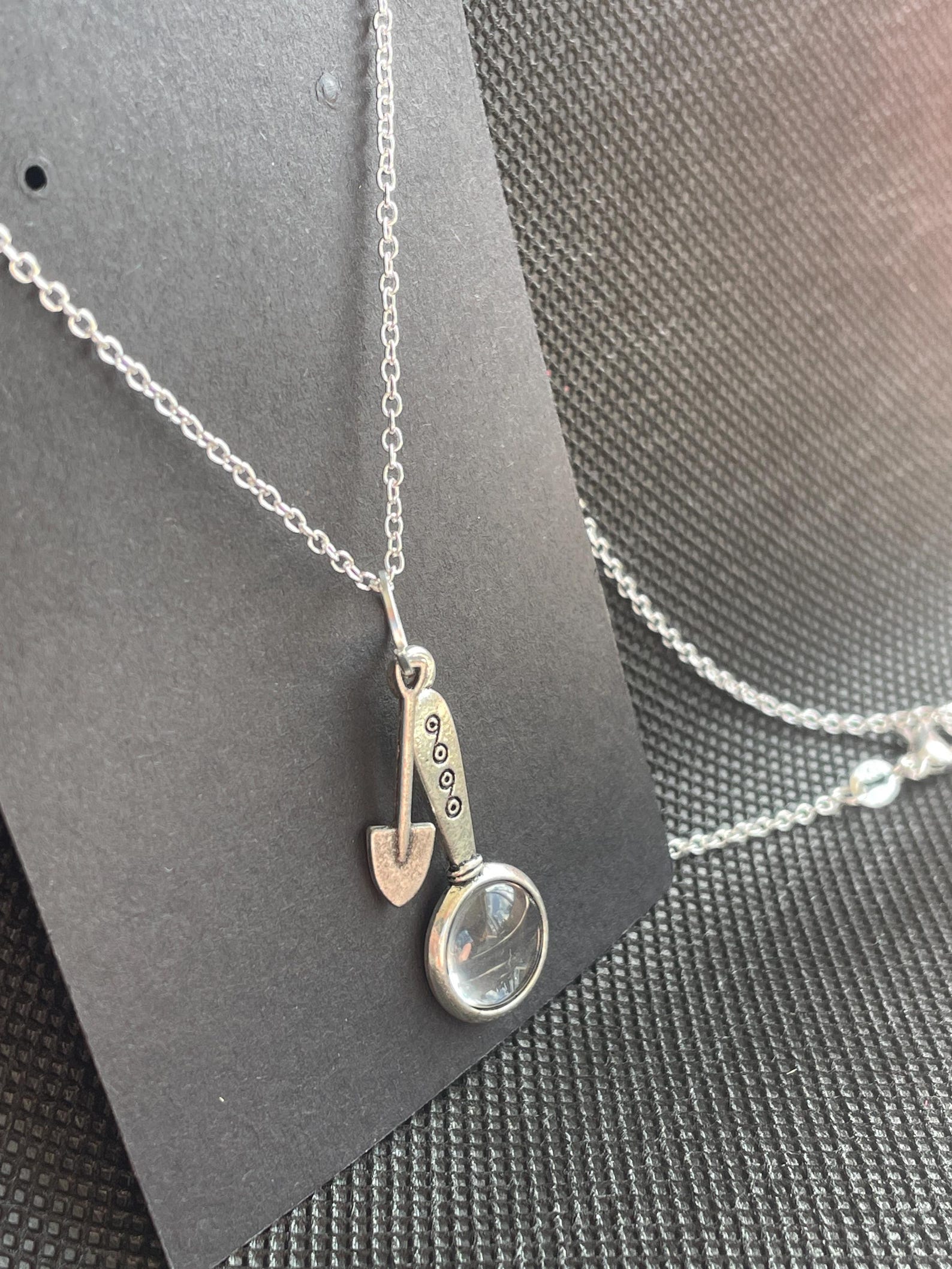 Archaeology Trowel & Magnifying Glass Necklace | Charms Geology ...