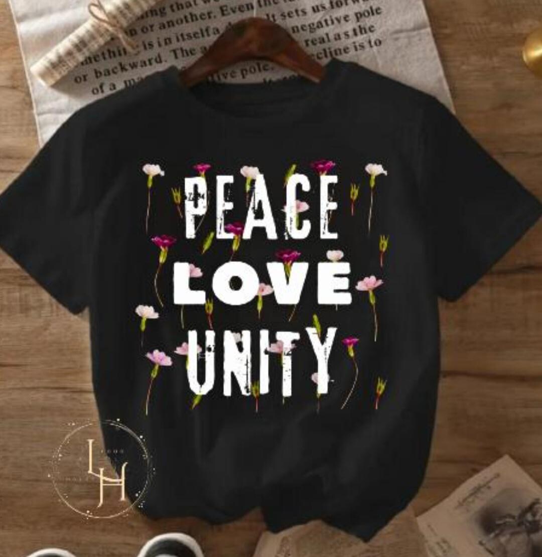 Peace Love Unity Shirts Flower Design Shirts Gift for Her Equality ...