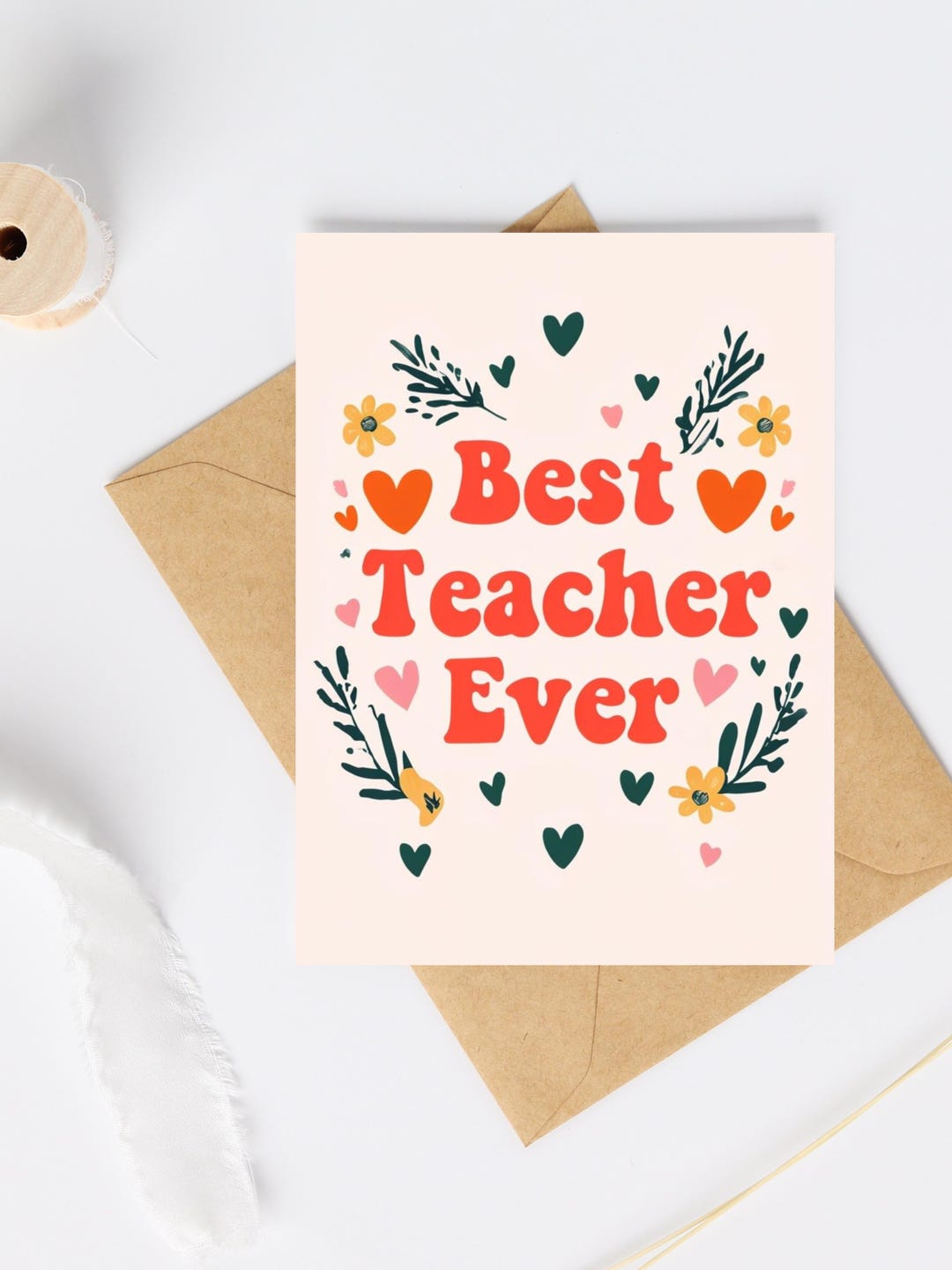 Best Teacher Ever Card–printable Teacher Appreciation Card–teacher ...