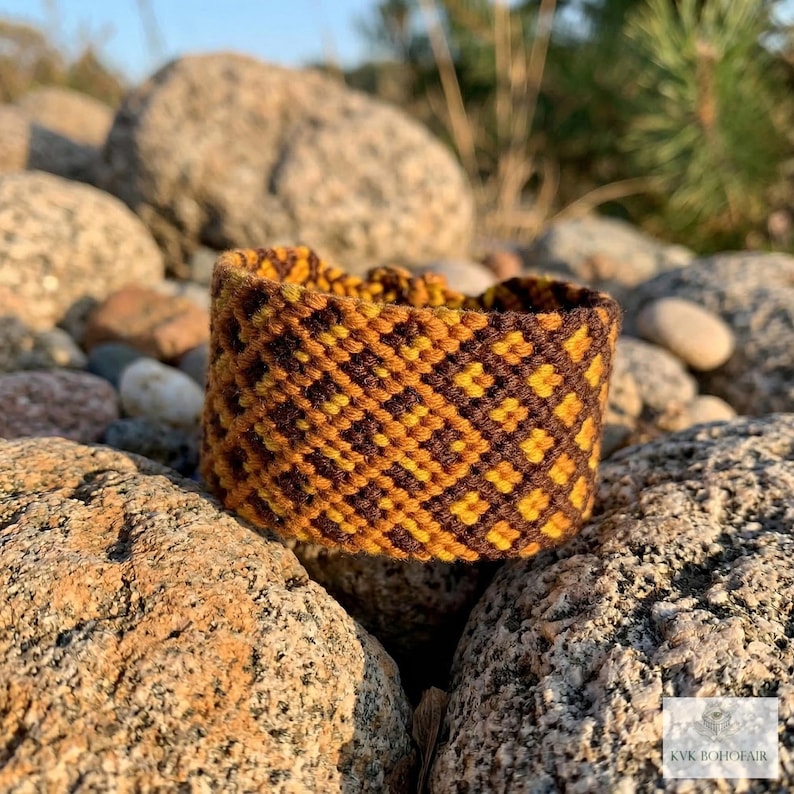 Boho Wide Woven Cuff Bracelet - Adjustable Bracelet for Your Friendship ...