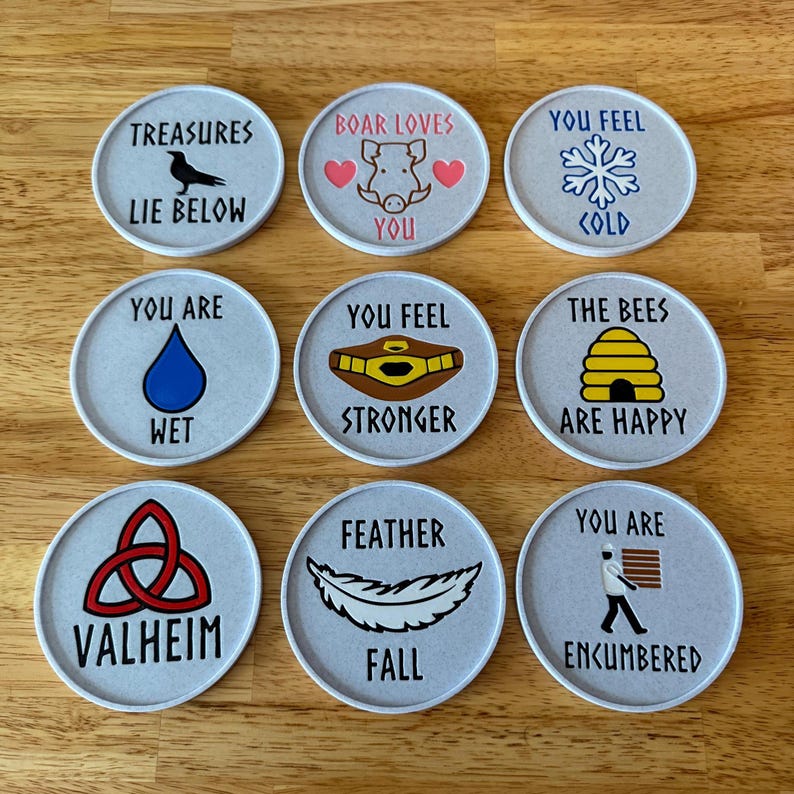 Valheim | Video Game | Coasters With Cork Bottom | Valheim Gifts | PC ...
