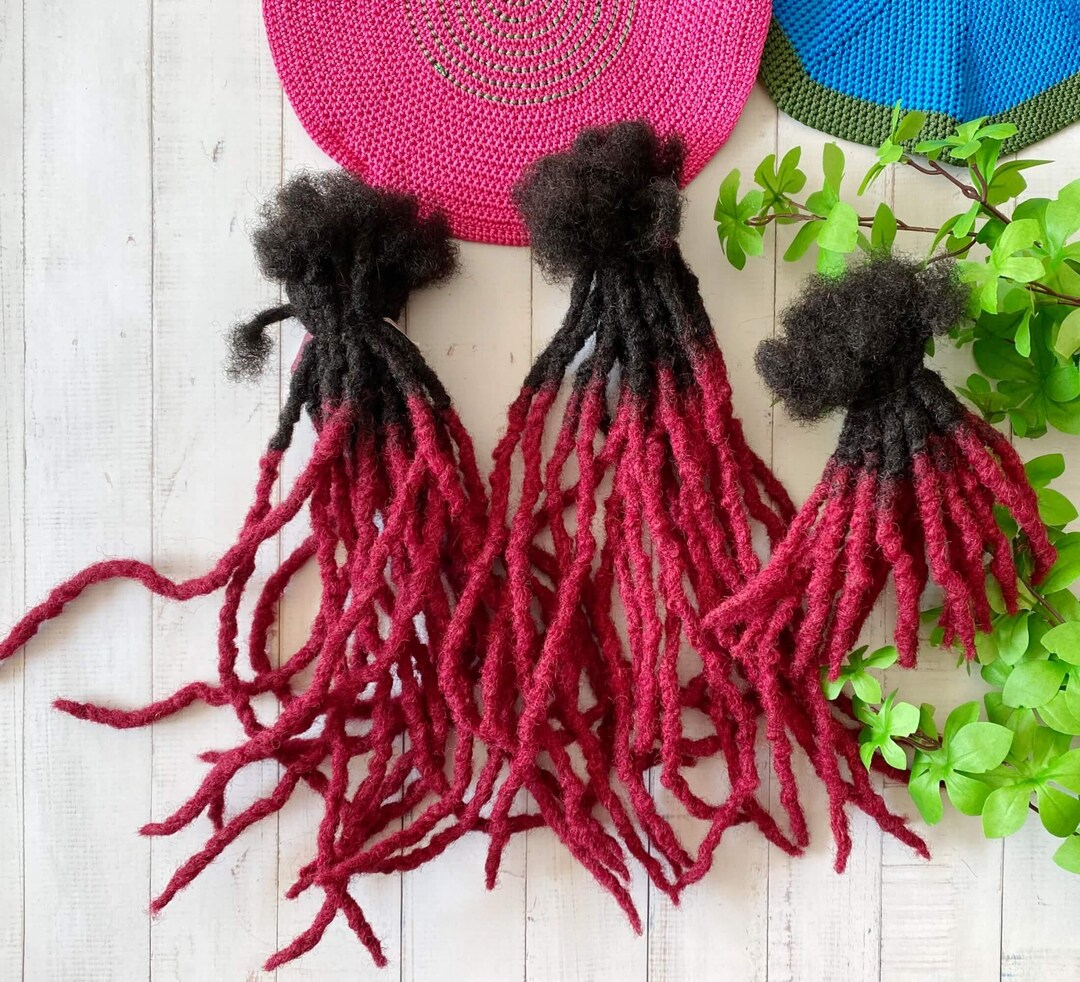 Ombre T1B/99J Human Hair Anwi Textured Loc Extensions: Handmade Locs - Etsy