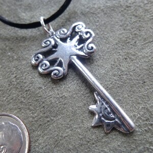 Hope Key Sterling Silver Pendant on Satin Cord / Star of Hope / Key ...