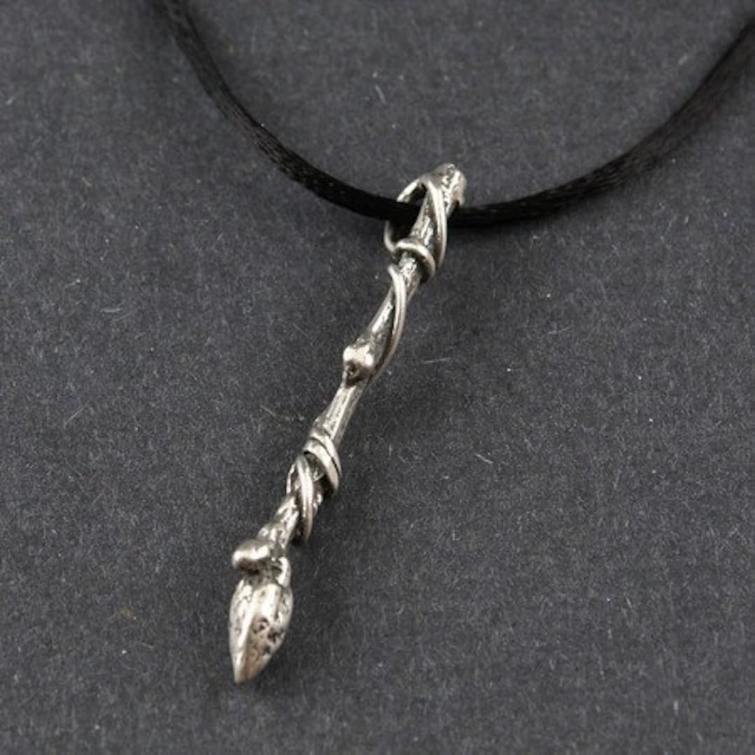 Earth Wand Magic Wand Sterling Silver on Sterling Silver Box Chain or ...